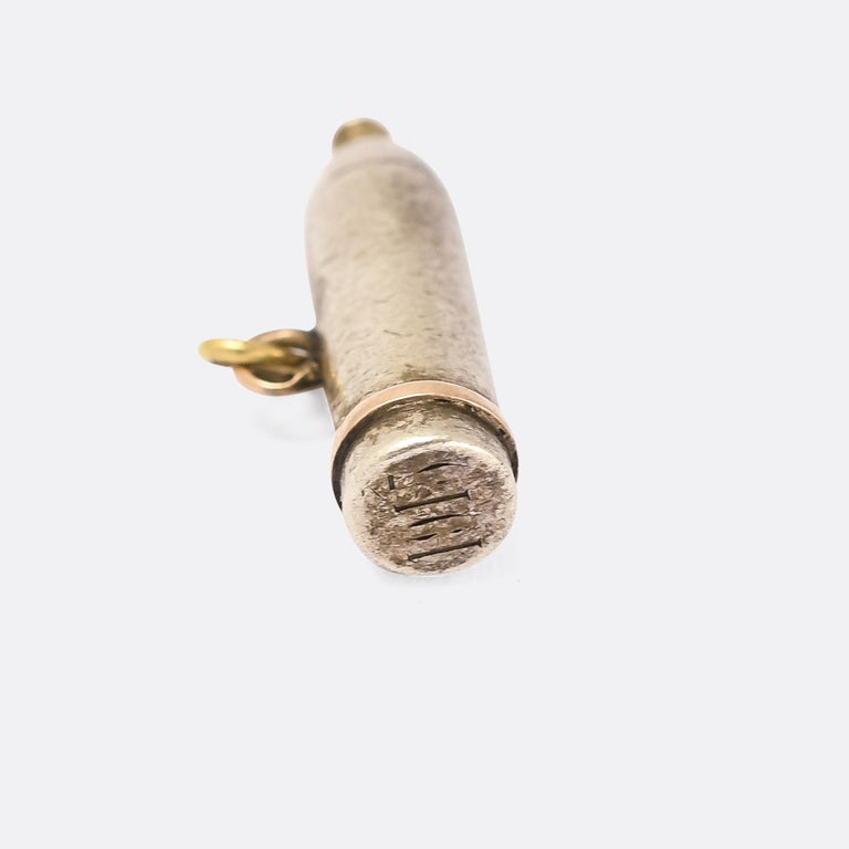 Antique WW1 Silver Gold Artillery Shell Pendant at 1stDibs