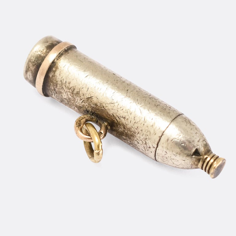 Antique WW1 Silver Gold Artillery Shell Pendant at 1stDibs