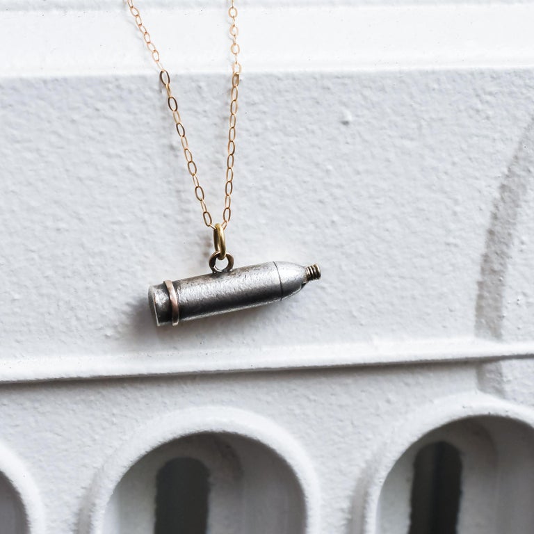 Antique WW1 Silver Gold Artillery Shell Pendant at 1stDibs