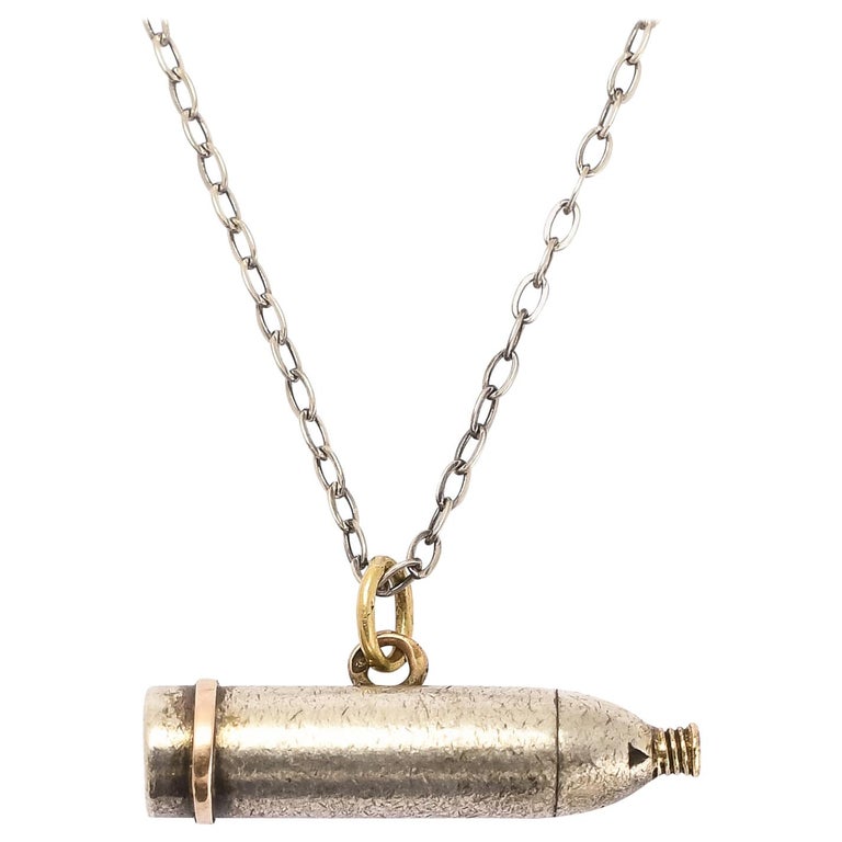 Antique WW1 Silver Gold Artillery Shell Pendant at 1stDibs