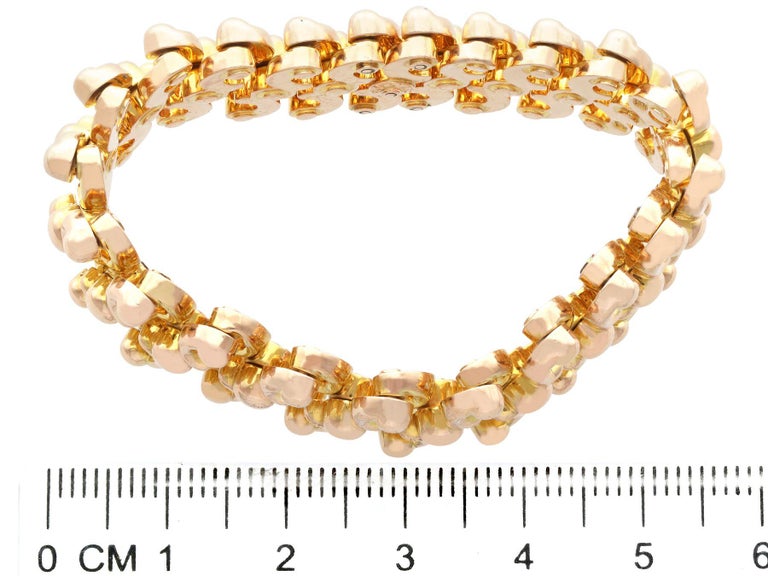 Antique Yellow and Rose Gold Expandable Bracelet For Sale at 1stDibs