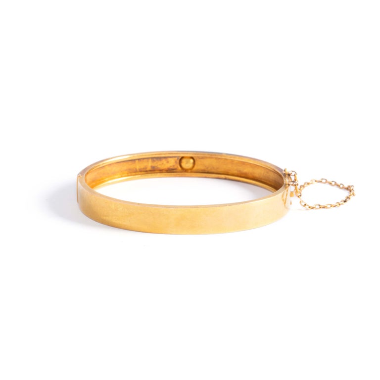 Antique Yellow Gold 18k Bangle Bracelet For Sale at 1stDibs