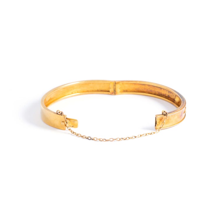 Antique Yellow Gold 18k Bangle Bracelet For Sale at 1stDibs