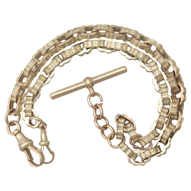 Antique Yellow Gold Double Albert Watch Chain at 1stDibs