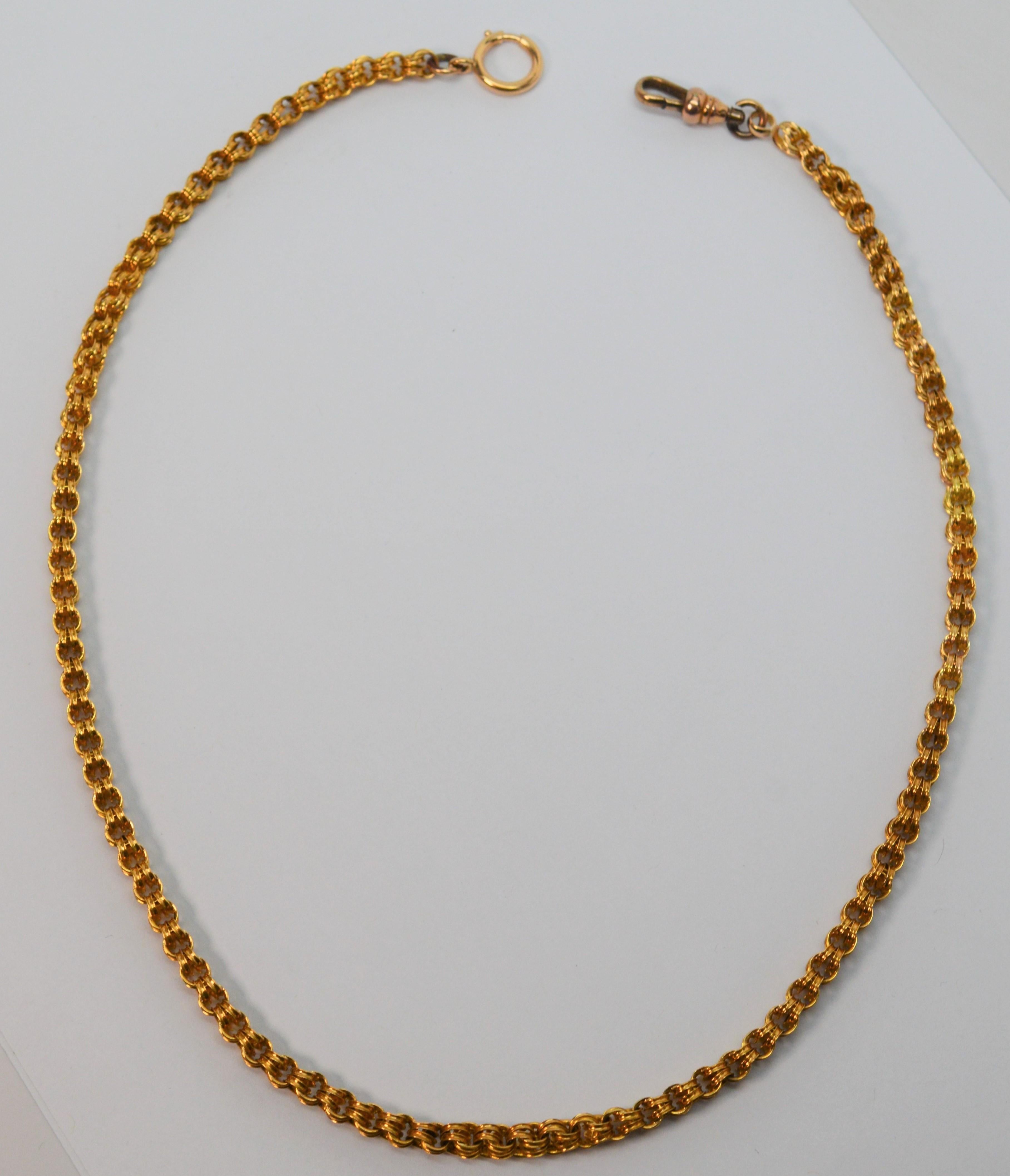 Antique Yellow Gold Double Cable Watch Chain For Sale at 1stDibs | 18k ...