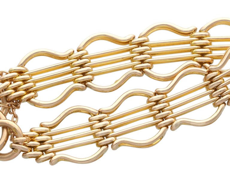 Antique Yellow Gold Gate Bracelet For Sale at 1stDibs
