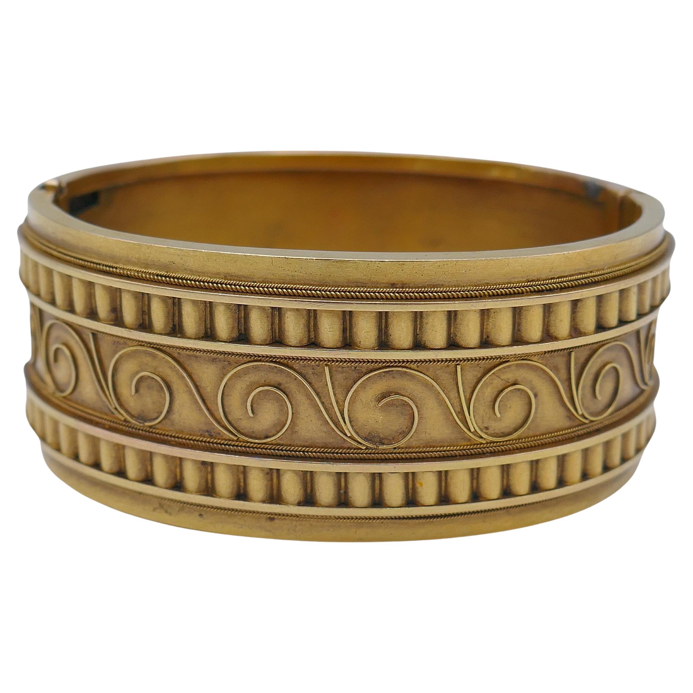 Antique Gold Bangle Bracelet For Sale at 1stDibs