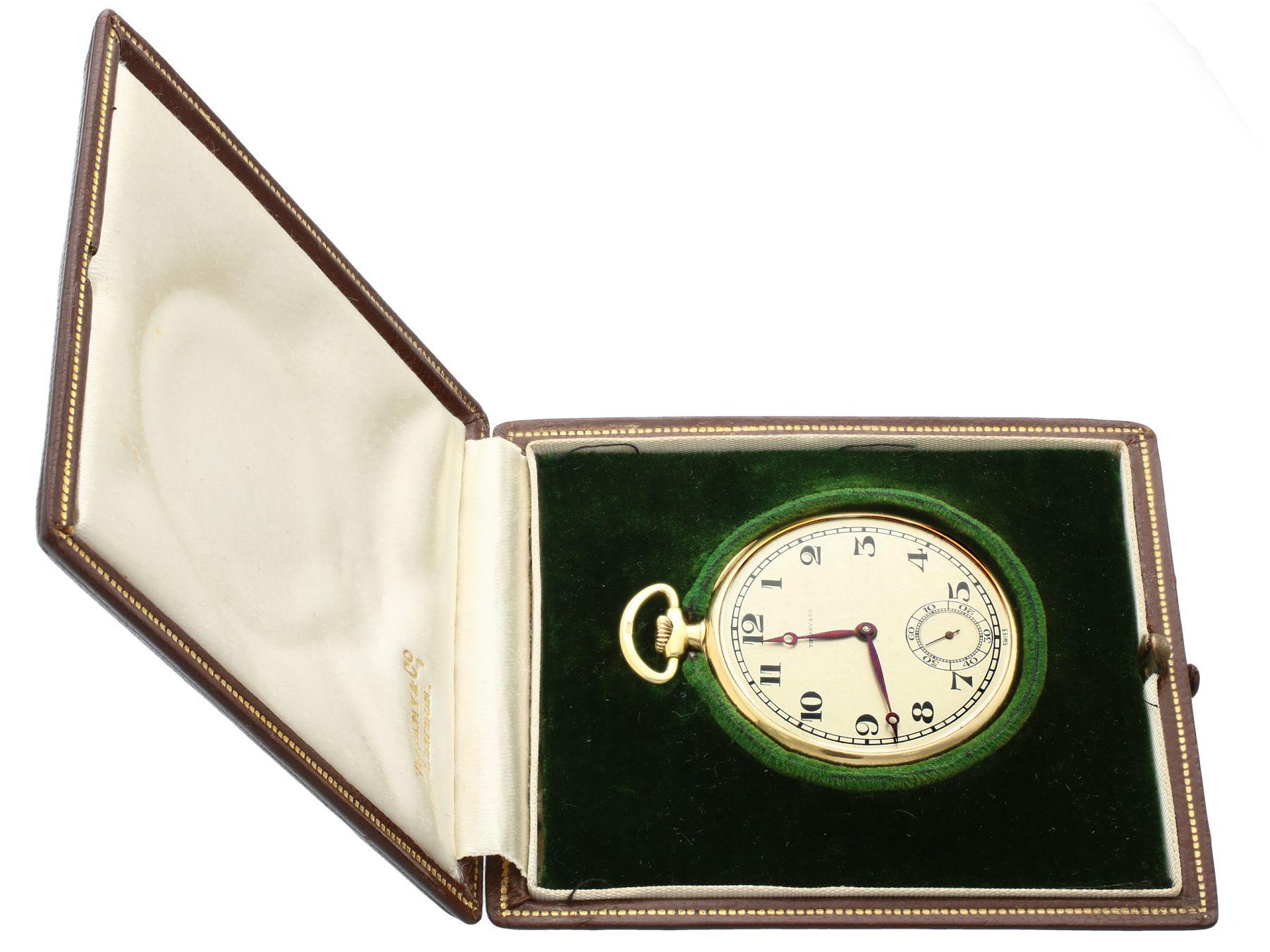 Antique Yellow Gold Open-Face Pocket Watch by Tiffany and Co., 1929 at ...