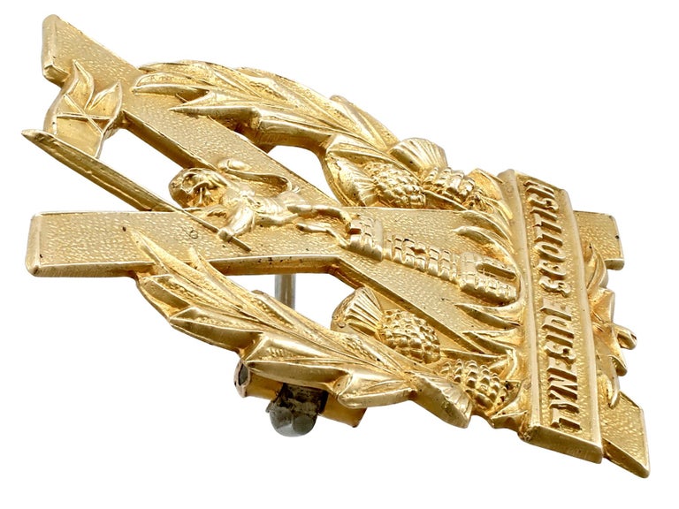 Antique Yellow Gold Tyneside Scottish Brigade Sweetheart Brooch, Circa ...