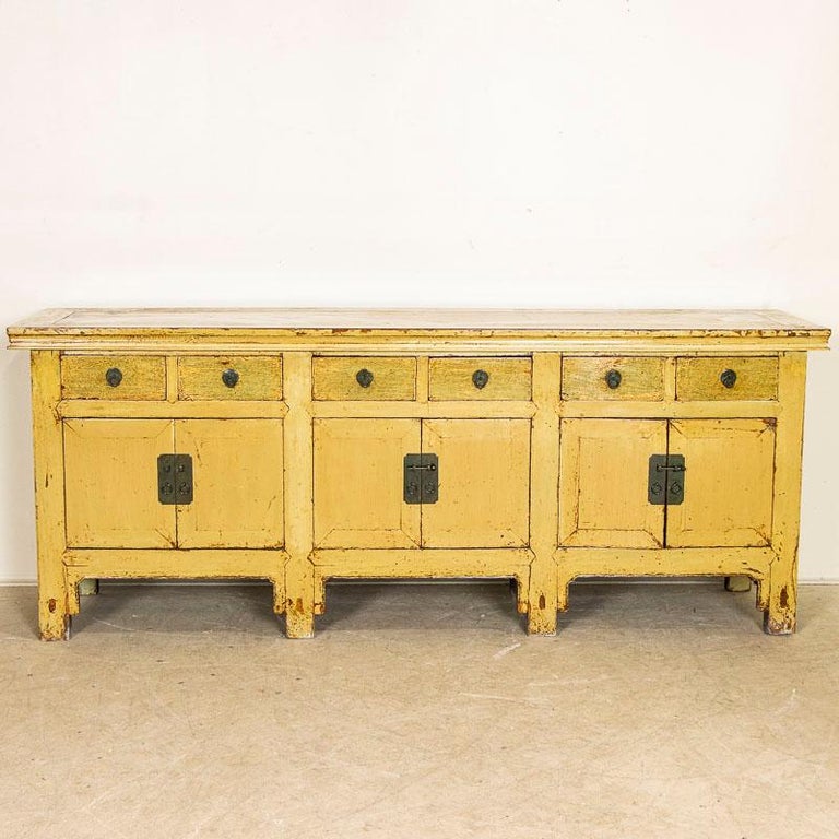 Antique Yellow Painted Laquered Sideboard Console Buffet from China at ...