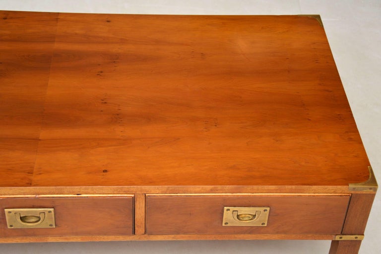 Antique Yew Wood Military Campaign Coffee Table at 1stDibs