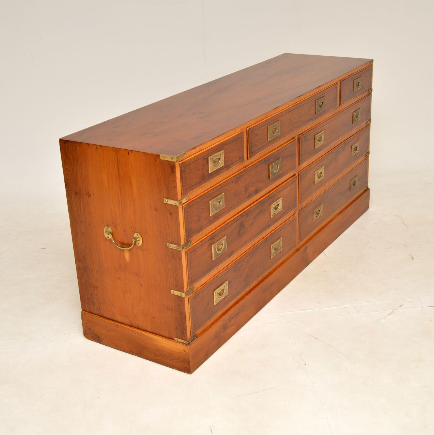 Antique Yew Wood Military Campaign Sideboard at 1stDibs