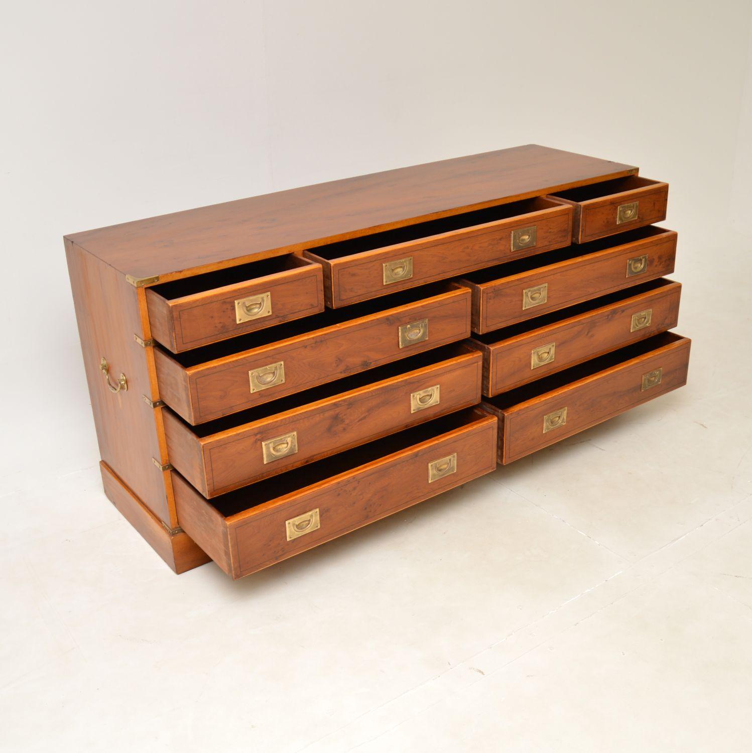 Antique Yew Wood Military Campaign Sideboard at 1stDibs