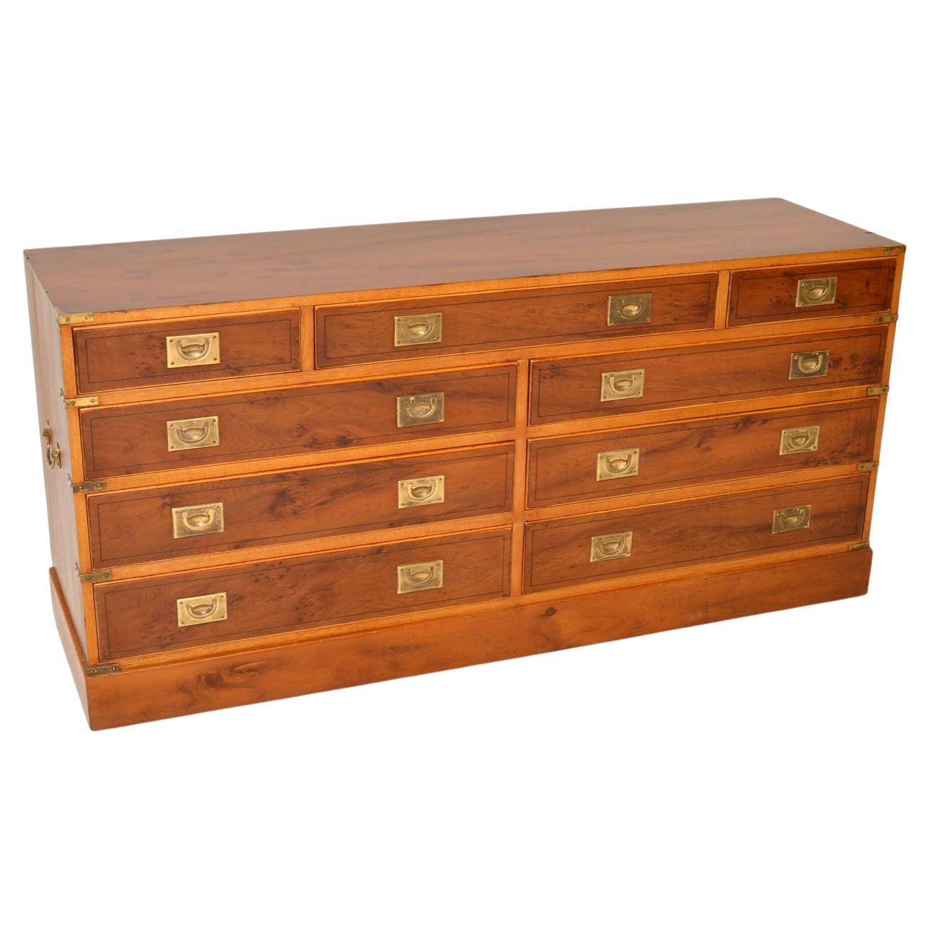 Antique Yew Wood Military Campaign Sideboard at 1stDibs