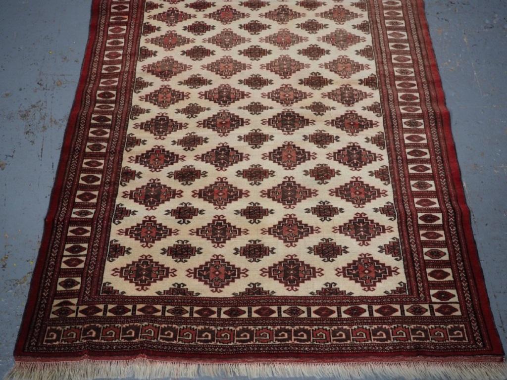 Antique Yomut Turkmen Rug On A Scarce White Field, Circa 1920 For Sale ...