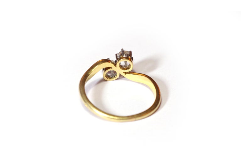 Antique You and Me Ring in Gold 18k and Platinum, Wedding Ring For Sale ...