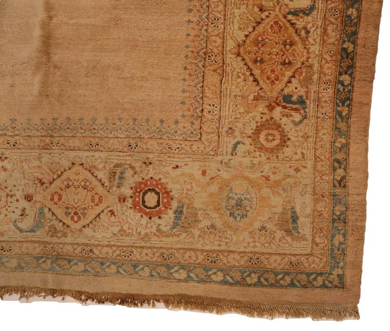 Ziegler-Sultanabad Antique Beige Open Field Rug, Late 1800s - 12'5" x ...