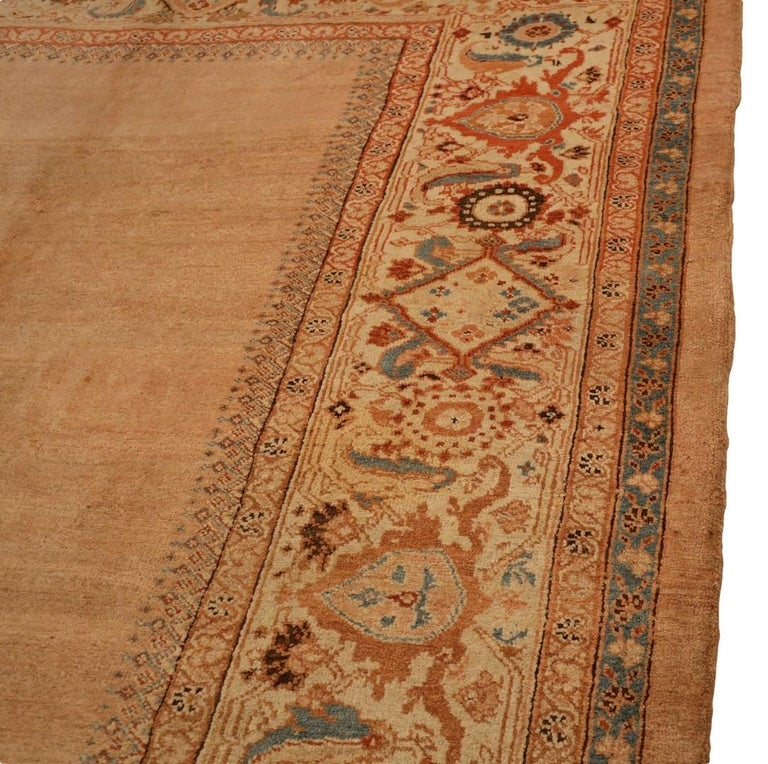 Ziegler-Sultanabad Antique Beige Open Field Rug, Late 1800s - 12'5" x ...
