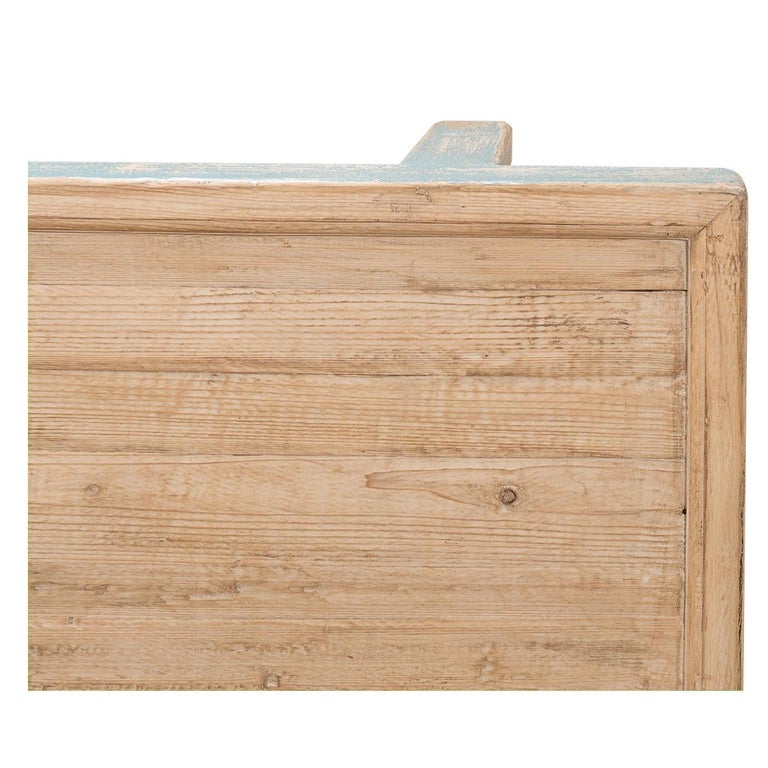 Antiqued Blue Rustic Coffee Table For Sale at 1stDibs