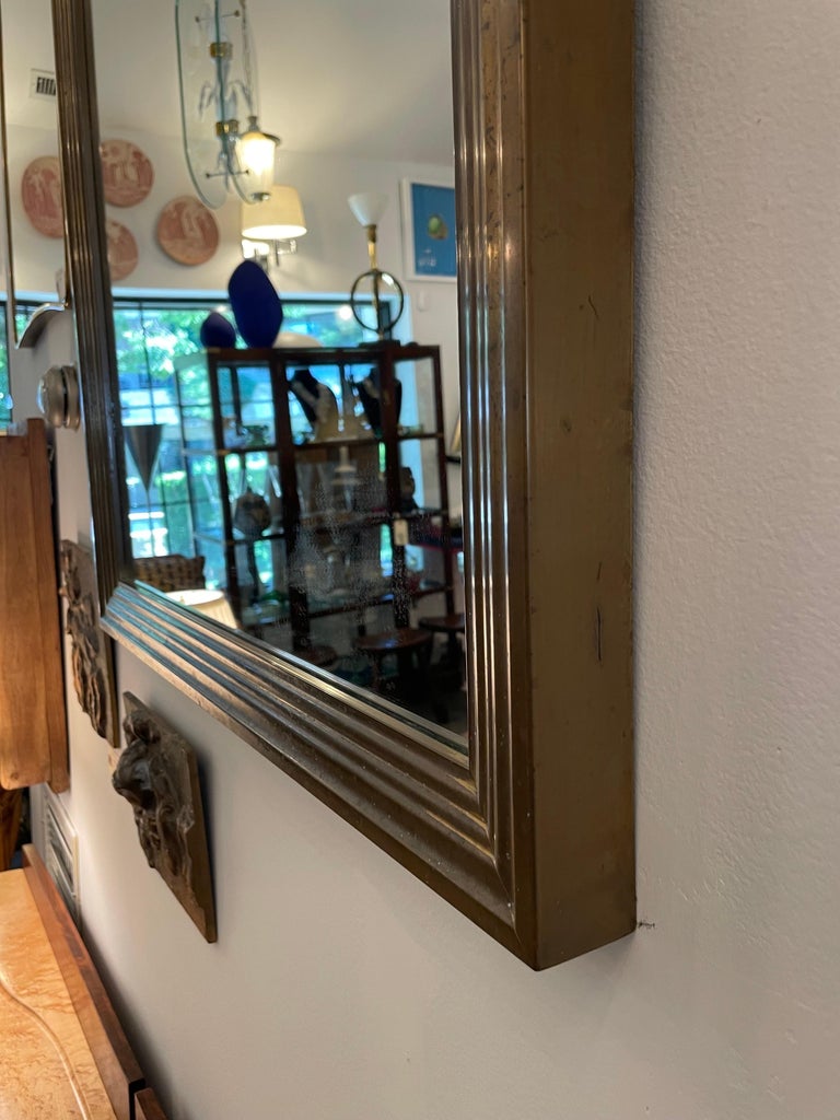 Antiqued Brass Clad English Mirror For Sale at 1stDibs