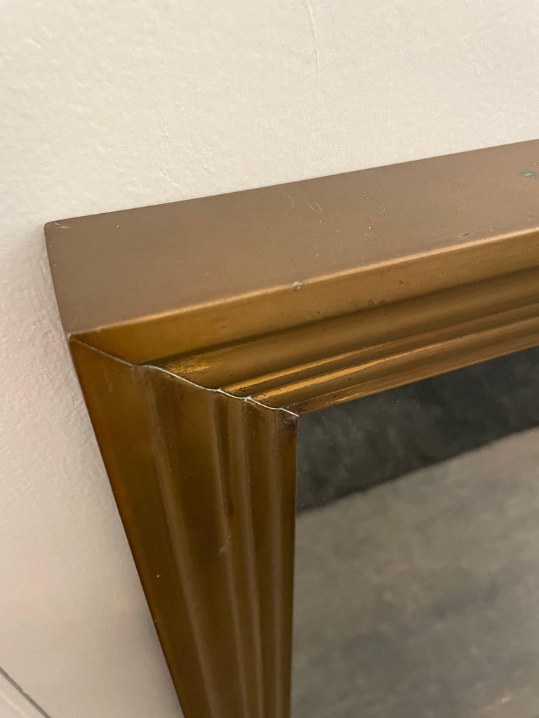 Antiqued Brass Clad English Mirror For Sale at 1stDibs