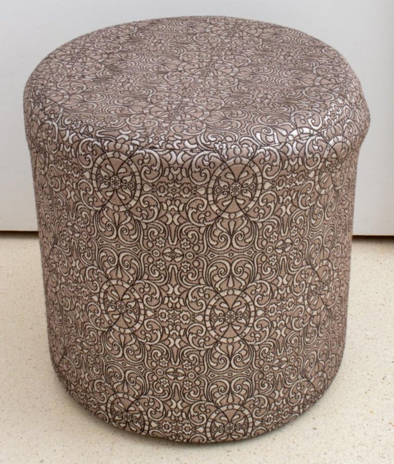 Antiqued Silver Lame Brocade Pouf For Sale at 1stDibs
