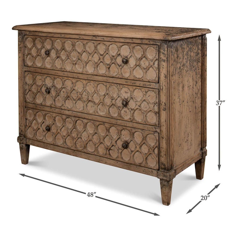 Antiqued Transitional Dresser For Sale at 1stDibs