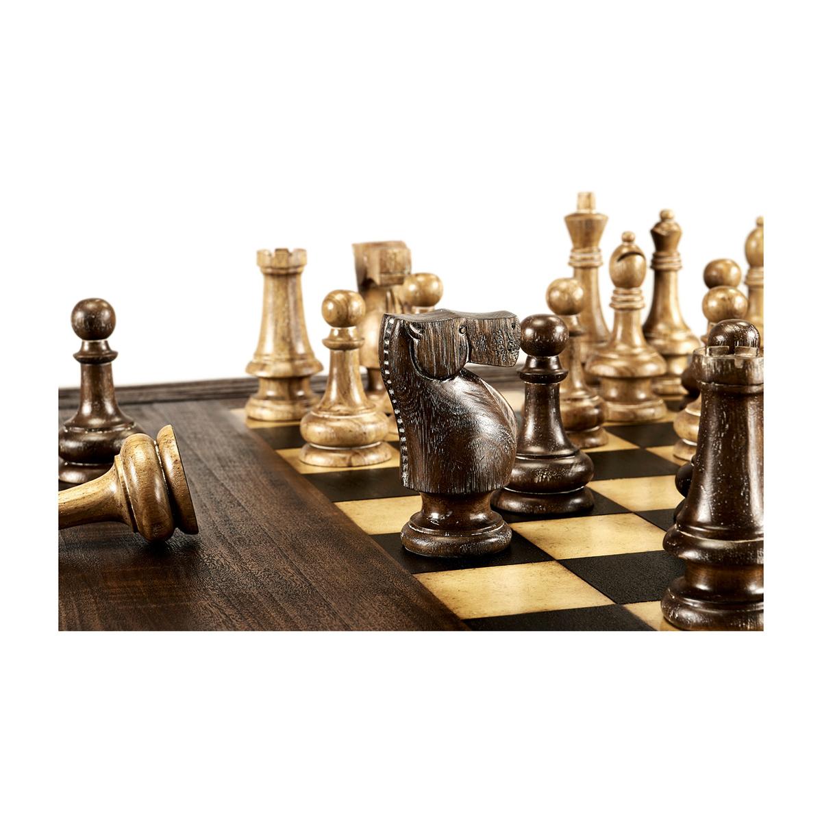 Antiqued Walnut Game Coffee Table at 1stDibs