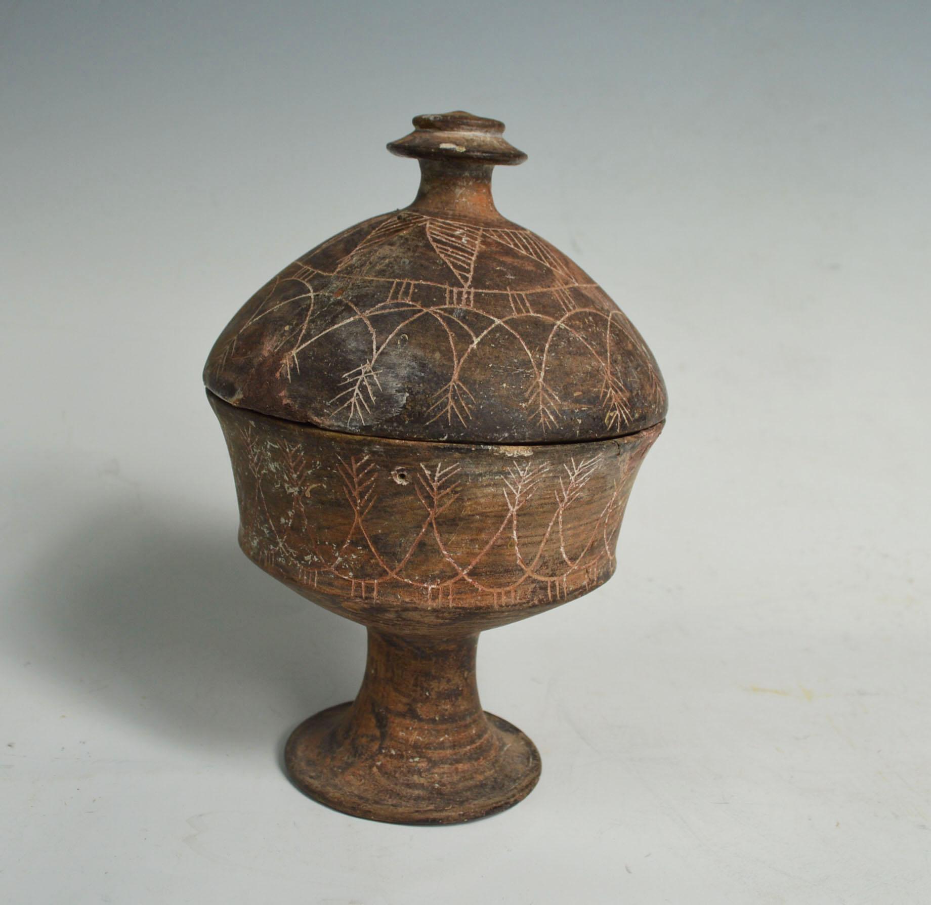 Antiquities Etruscan Impasto ware Chalice with cover antiques ...