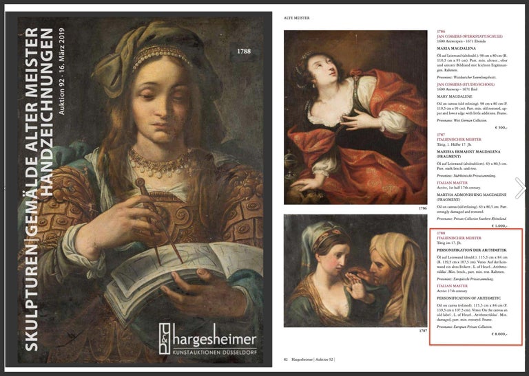 Muse Allegory Geometry Gramatica Paint Oil on canvas Old master 17th ...