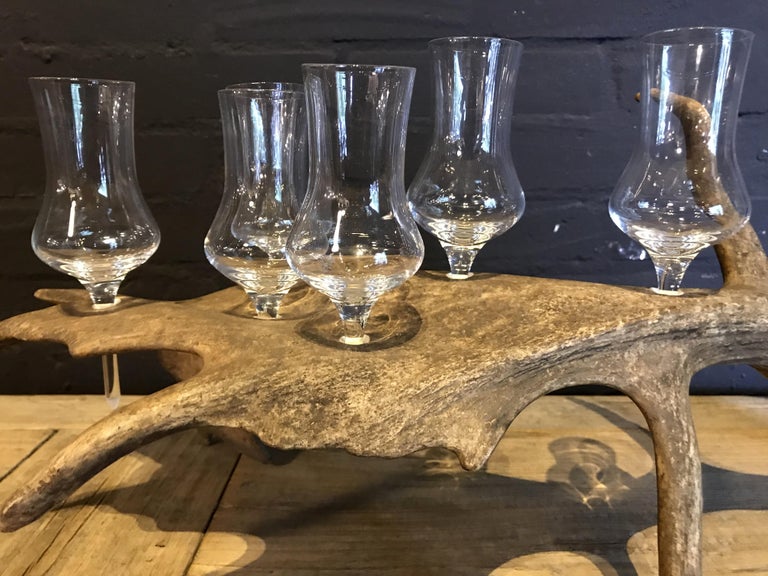 Antler Tray with Shot Glasses For Sale at 1stDibs