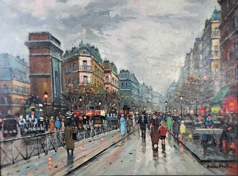 Antoine Blanchard Original Antique Parisian Street Scene Oil Painting ...