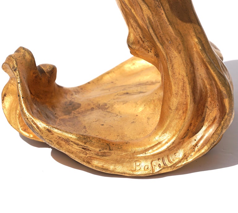 Antoine Bofill Art Nouveau Gilt Bronze Mermaid For Sale at 1stDibs