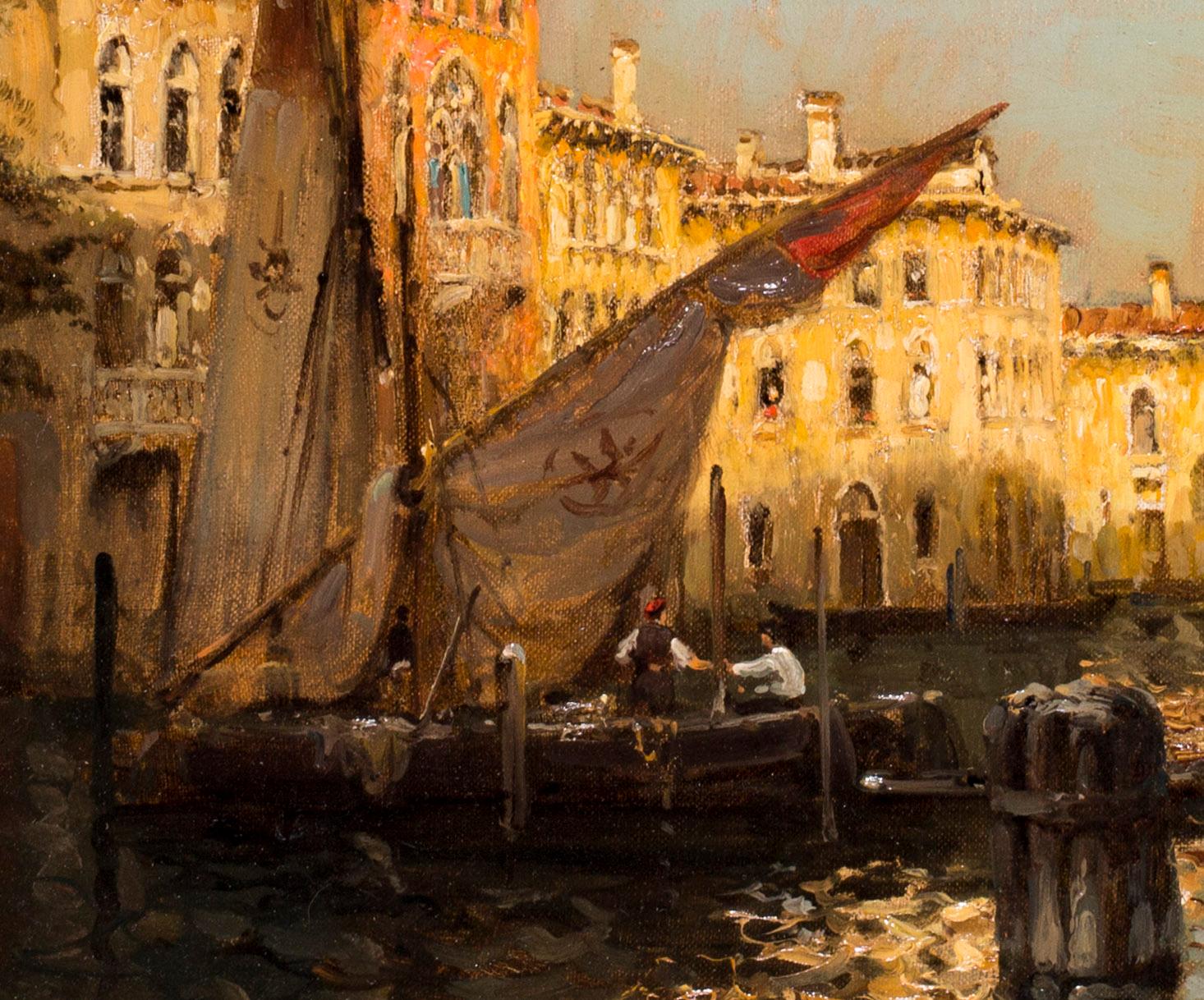 Antoine Bouvard Snr. - A gondolier on a Venetian Canal, Venice by ...