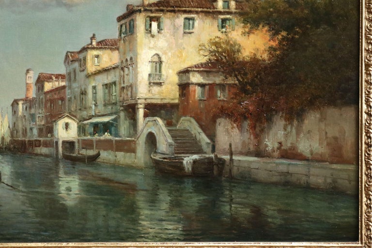 Antoine Bouvard Snr. - Venice - 19th Century Oil, Gondolas on Canal ...