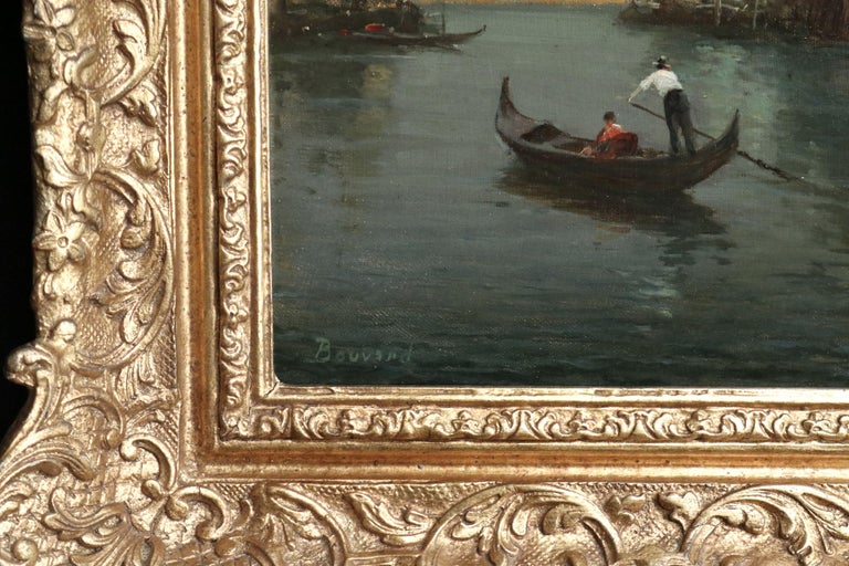 Antoine Bouvard Snr. - Venice - 19th Century Oil, Gondolas on Canal ...