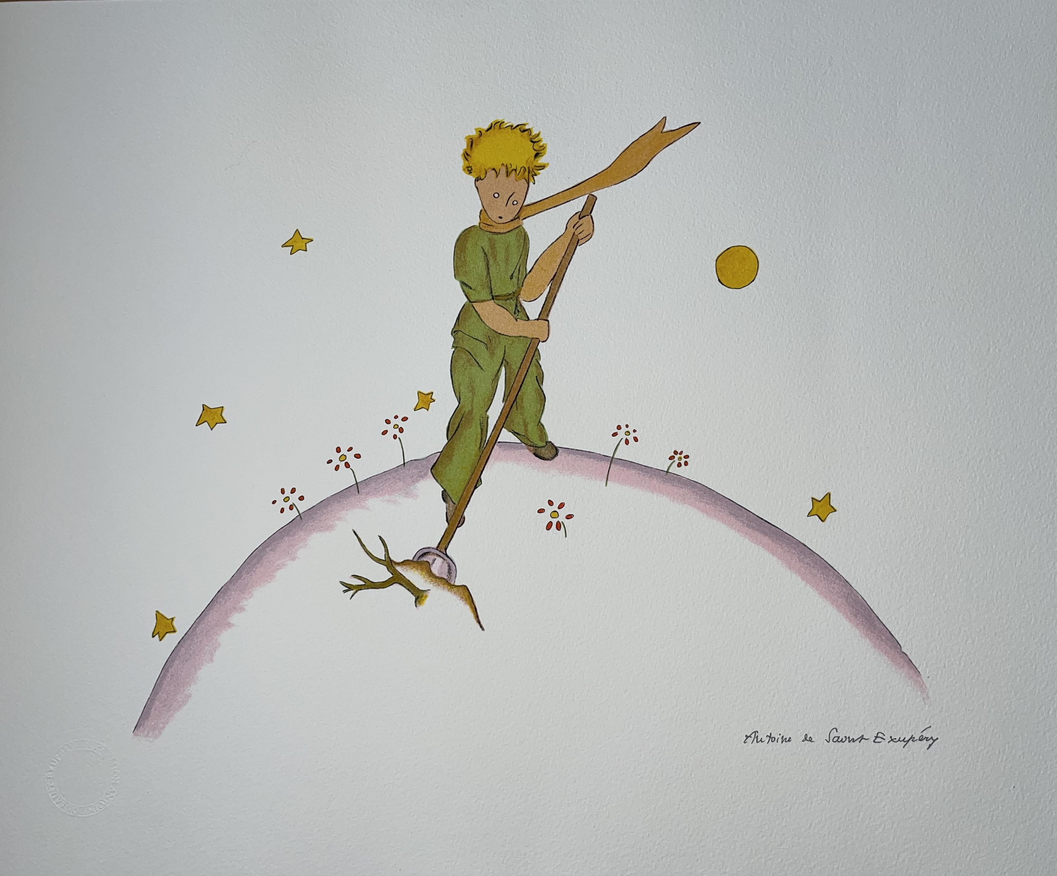 Antoine de saint Exupery - Le Petit Prince et les baobabs - Lithograph ...
