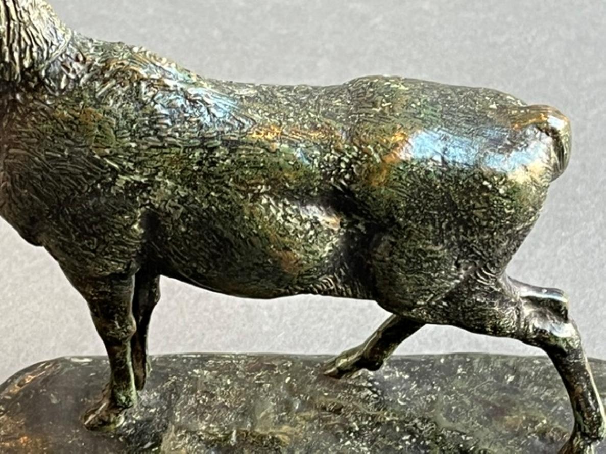 Antoine Louis Barye : "Stag", gold stamped Barbedienne patinated bronze ...