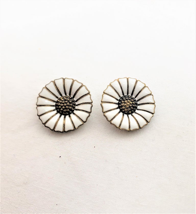 Anton Michelsen Danish Sterling and Enamel Stylized Daisy Bracelet and ...