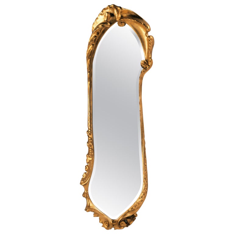 Antoni Gaudi Calvet Mirror Oak Gold Leaf For Sale at 1stDibs