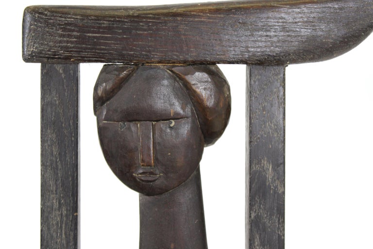 Antoni Rzasa Polish Folk Art Carved Wood Chair For Sale at 1stDibs ...
