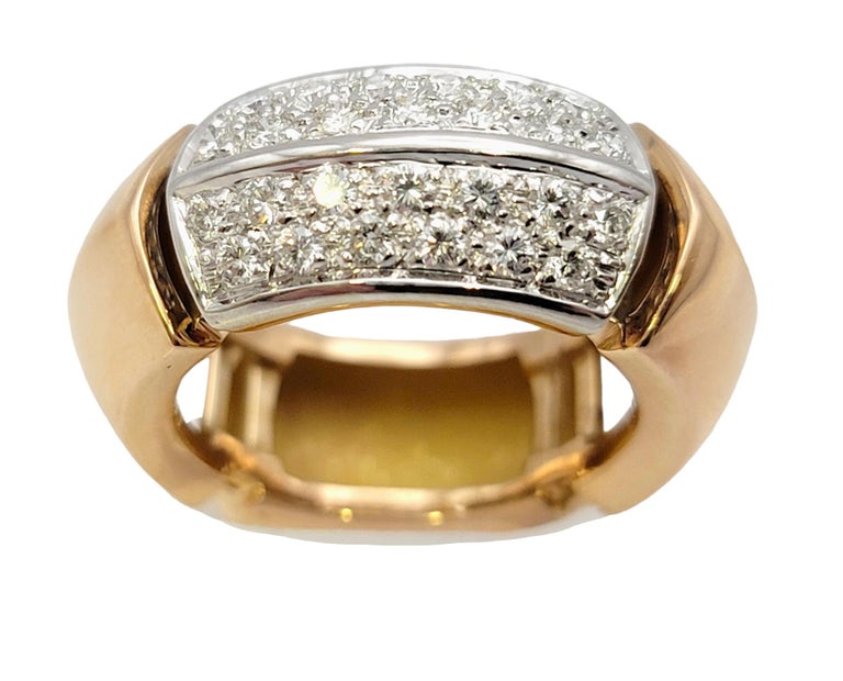 Antonini Milano Diamond 'Tropez' Sectioned Band Ring in 18 Karat Rose ...