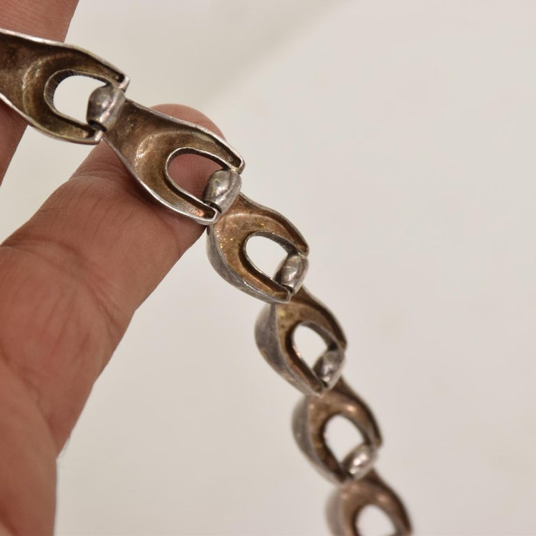 Antonio Belgiorno Silver Bracelet Argentina Modernist Clapper For Sale ...