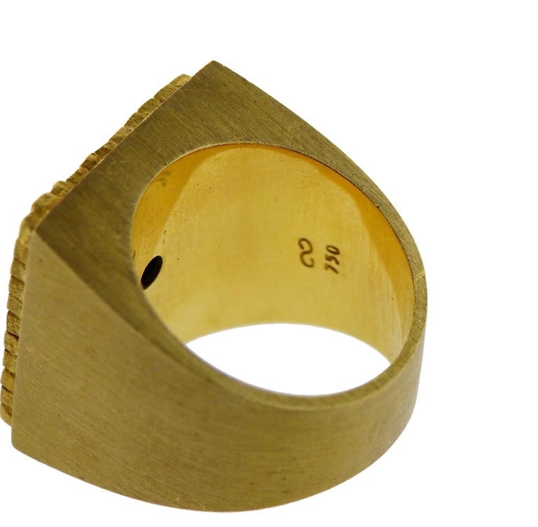 Antonio Bernardo Tessera Textured Gold Geometric Ring at 1stDibs