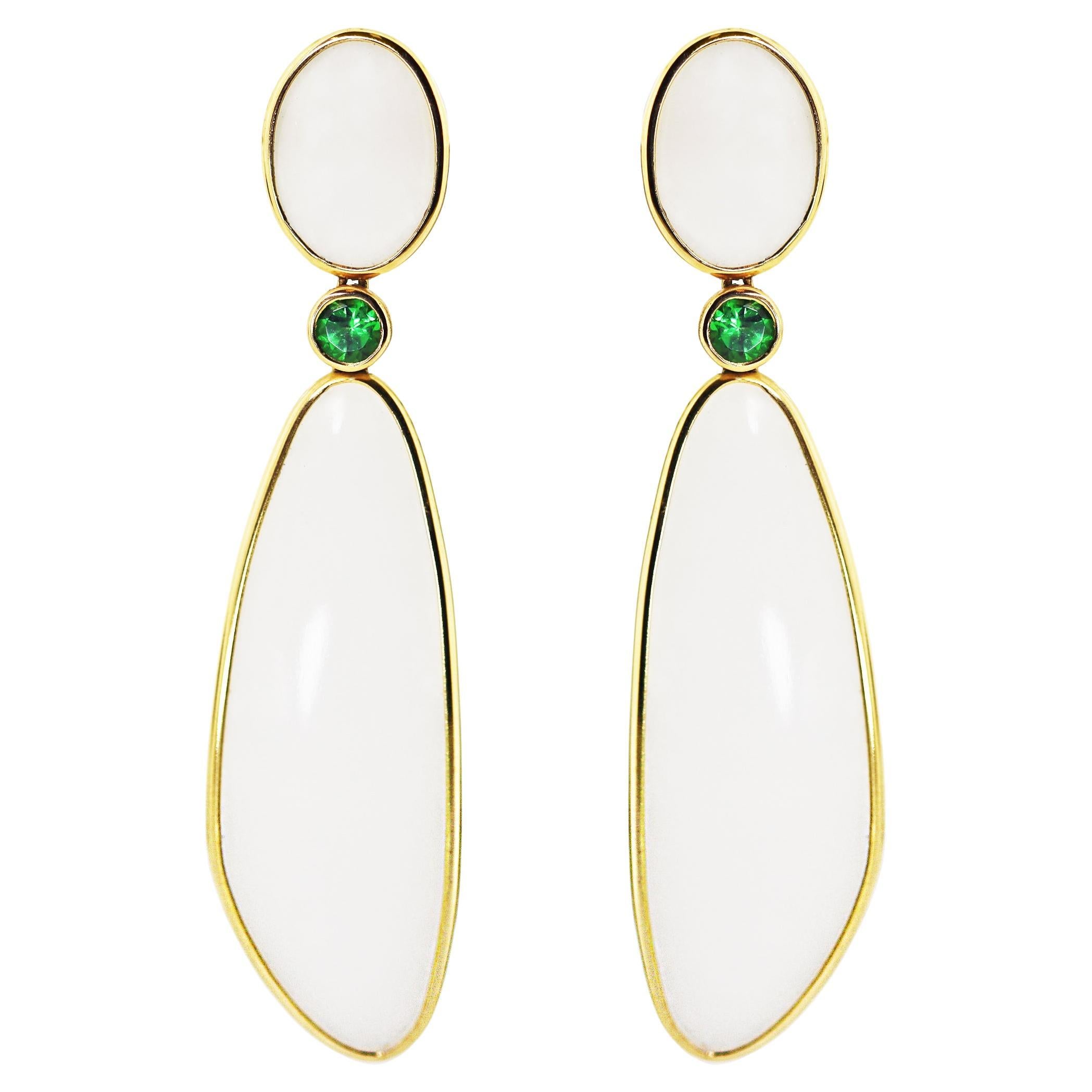 ANTONIO BERNARDO 18k Gold Diamond Circle Drop Earrings at 1stDibs