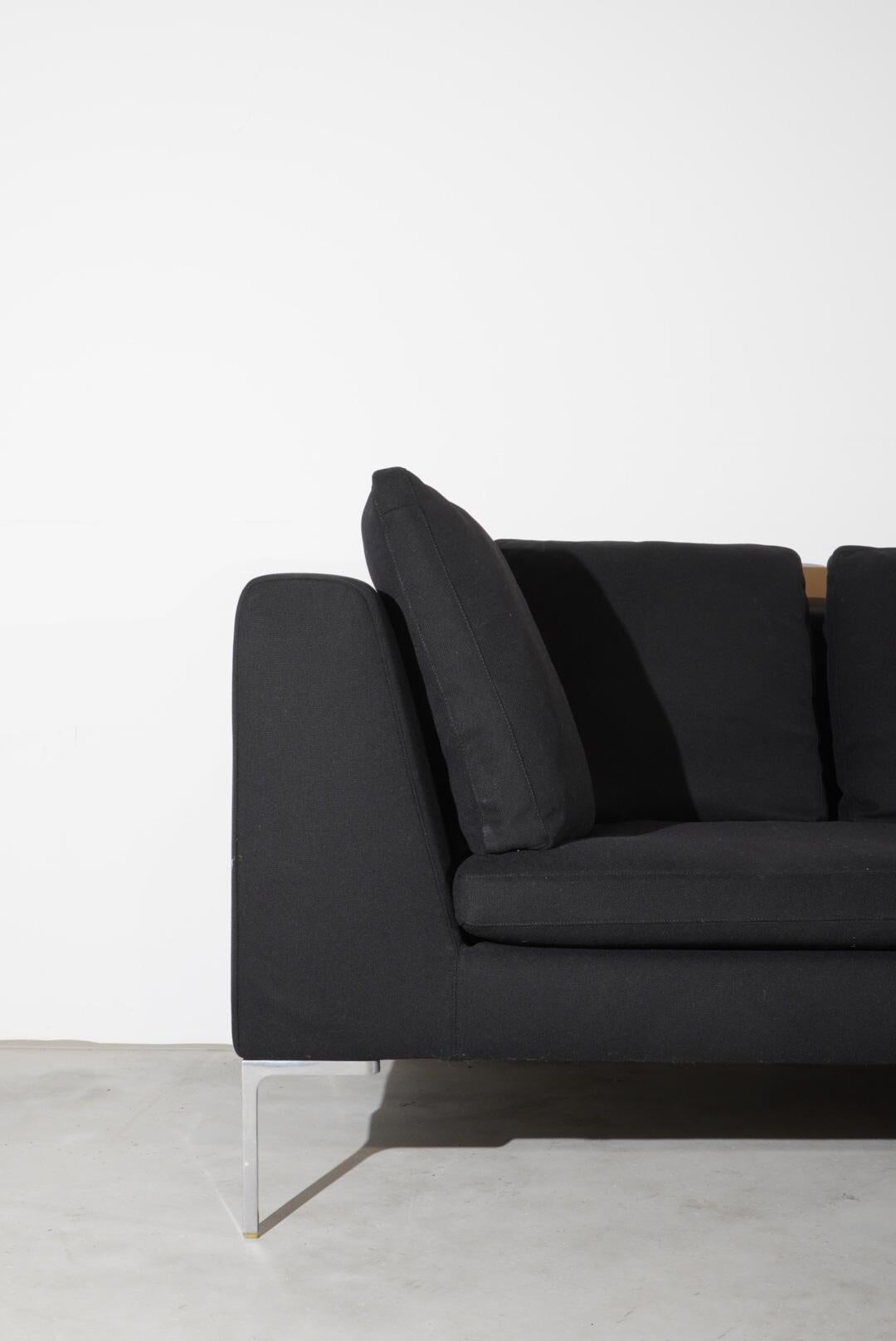 Antonio Citterio, Charles Sofa, B&B Italia, Black, Two Parts Sofa at ...