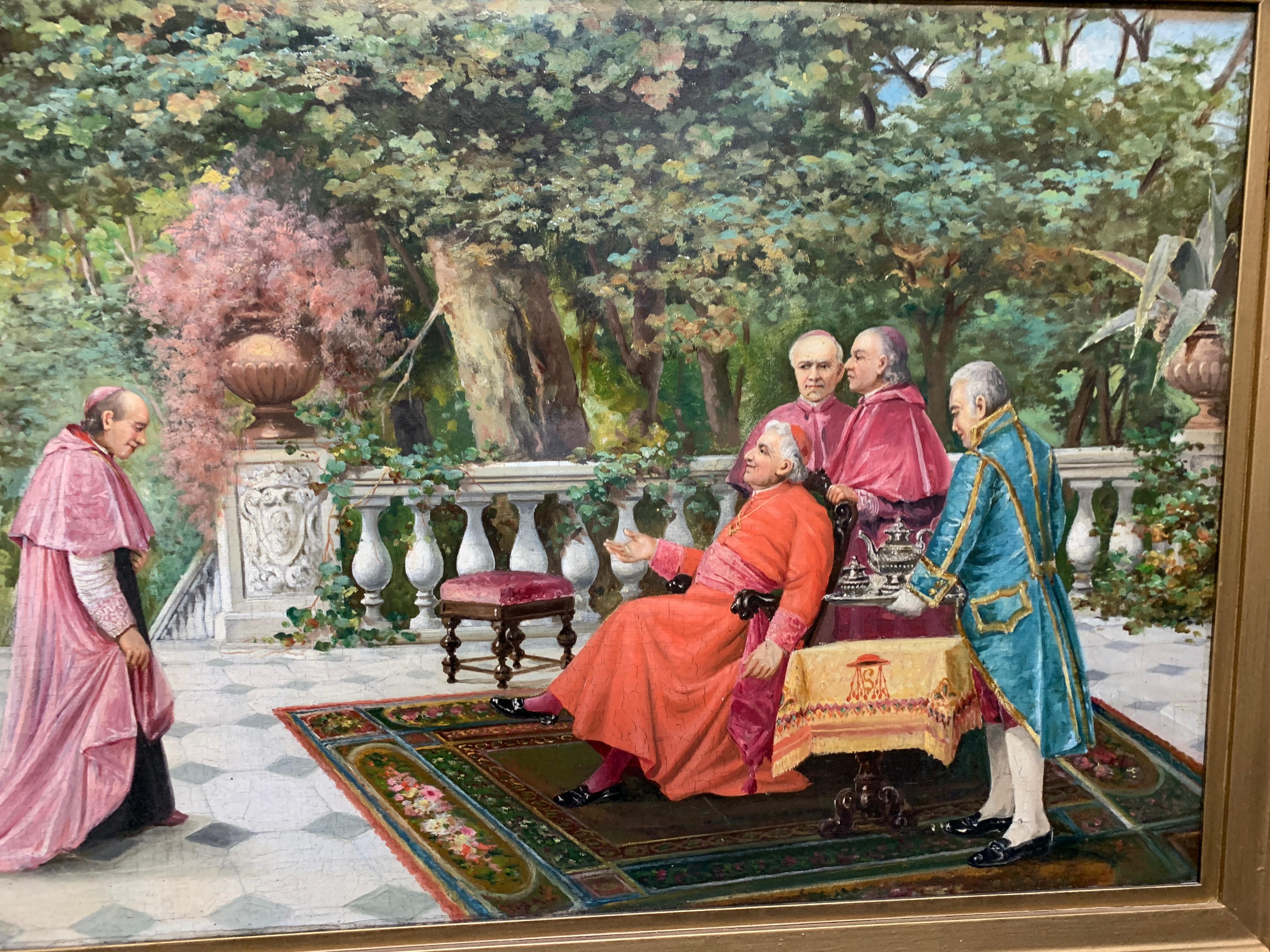 Antonio Coppola - 19th century Italian cardinal with Clergy and footmen ...