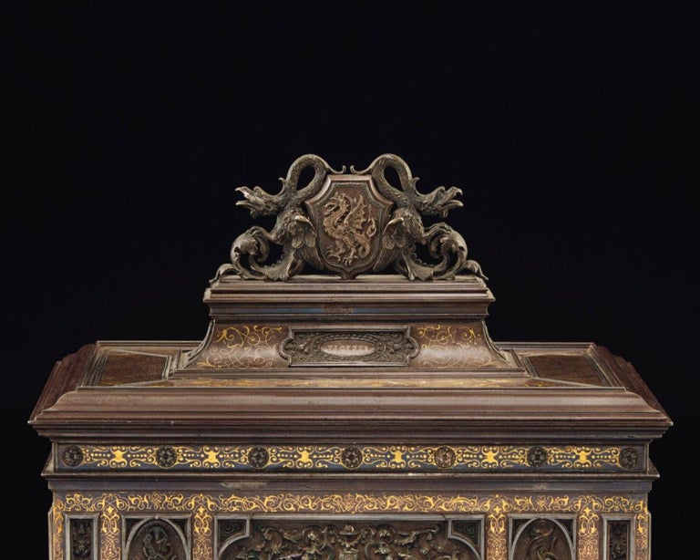 Renaissance Damascened Steel Casket from 1872 Great London Exhibition ...