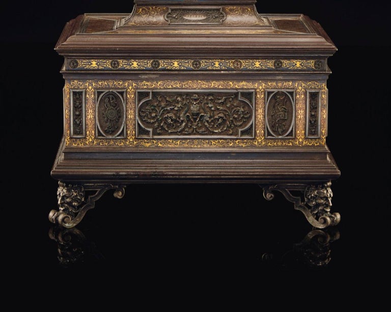 Renaissance Damascened Steel Casket from 1872 Great London Exhibition ...