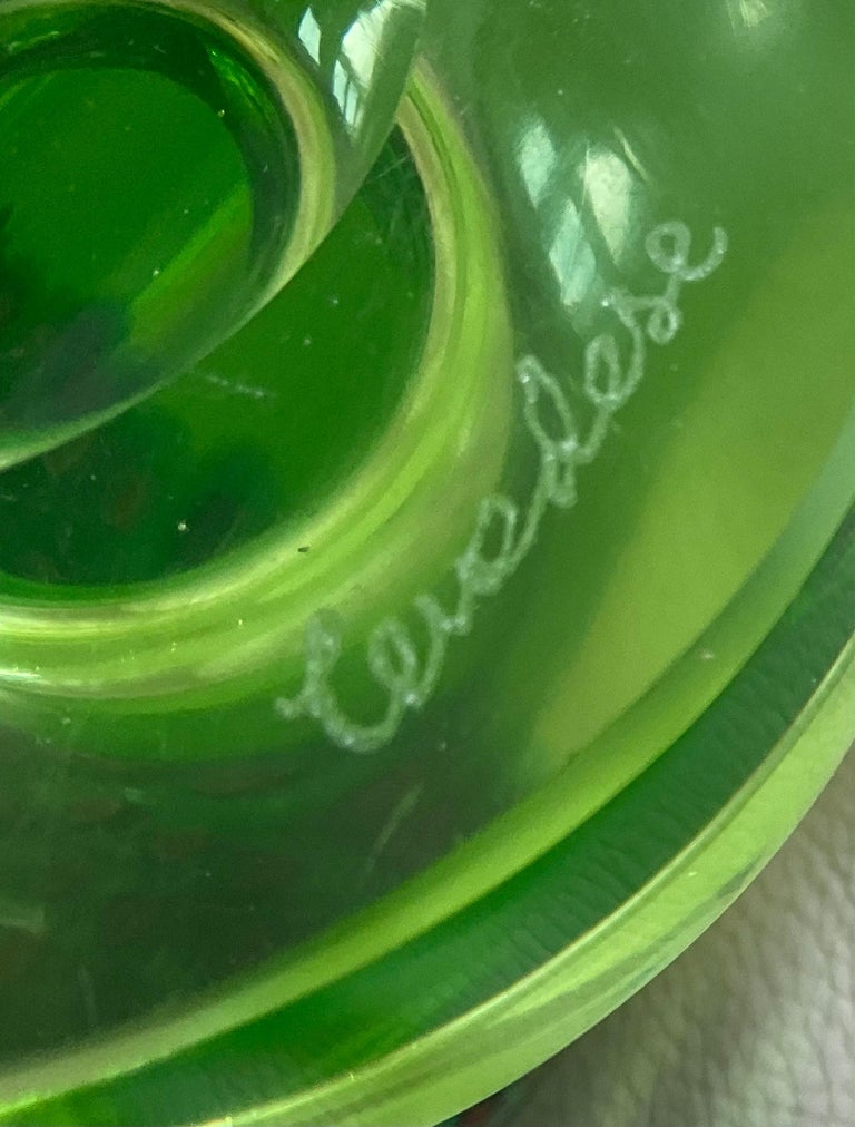 Antonio Da Ros Cenedese uranium Glass Murrine fish sculpture Signed For ...